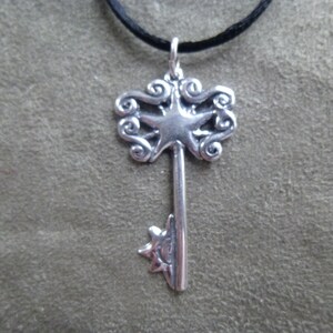 Hope Key Sterling Silver Pendant on Satin Cord / Star of Hope / Key ...