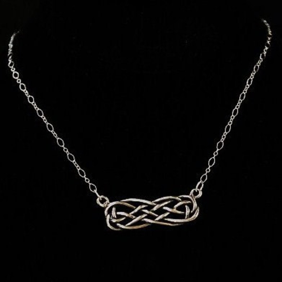 Endless Knot of Love Sterling Silver Necklace on Sterling Silver Chain ...