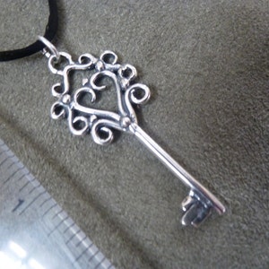 Romance Key / Sterling Silver Skeleton Key Necklace on Chain / Key of ...
