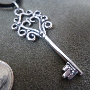 Romance Key / Sterling Silver Skeleton Key Necklace on Chain / Key of ...