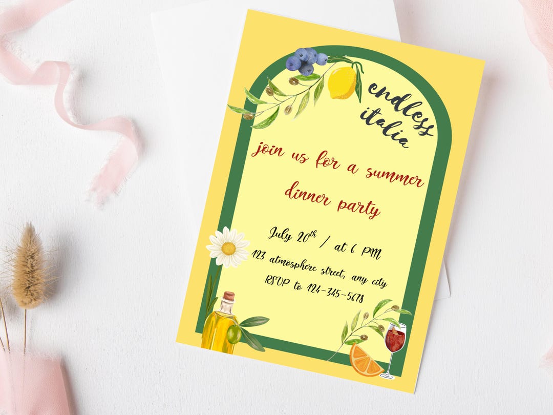 Italian Dinner Party Invite, Endless Italia Summer, Dinnerparty ...