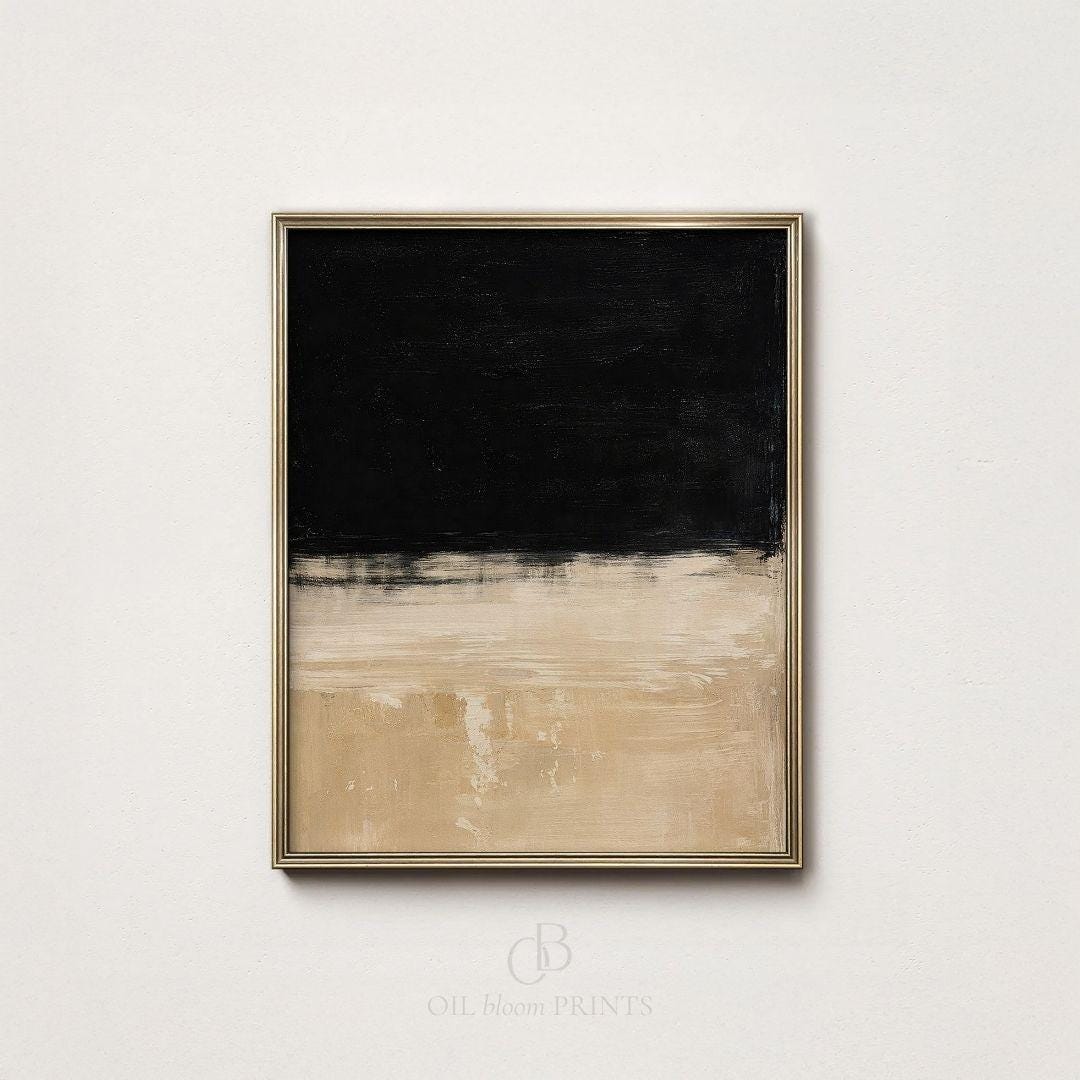 Modern Abstract Painting: Minimalist Bold Black Brush, Contemporary ...