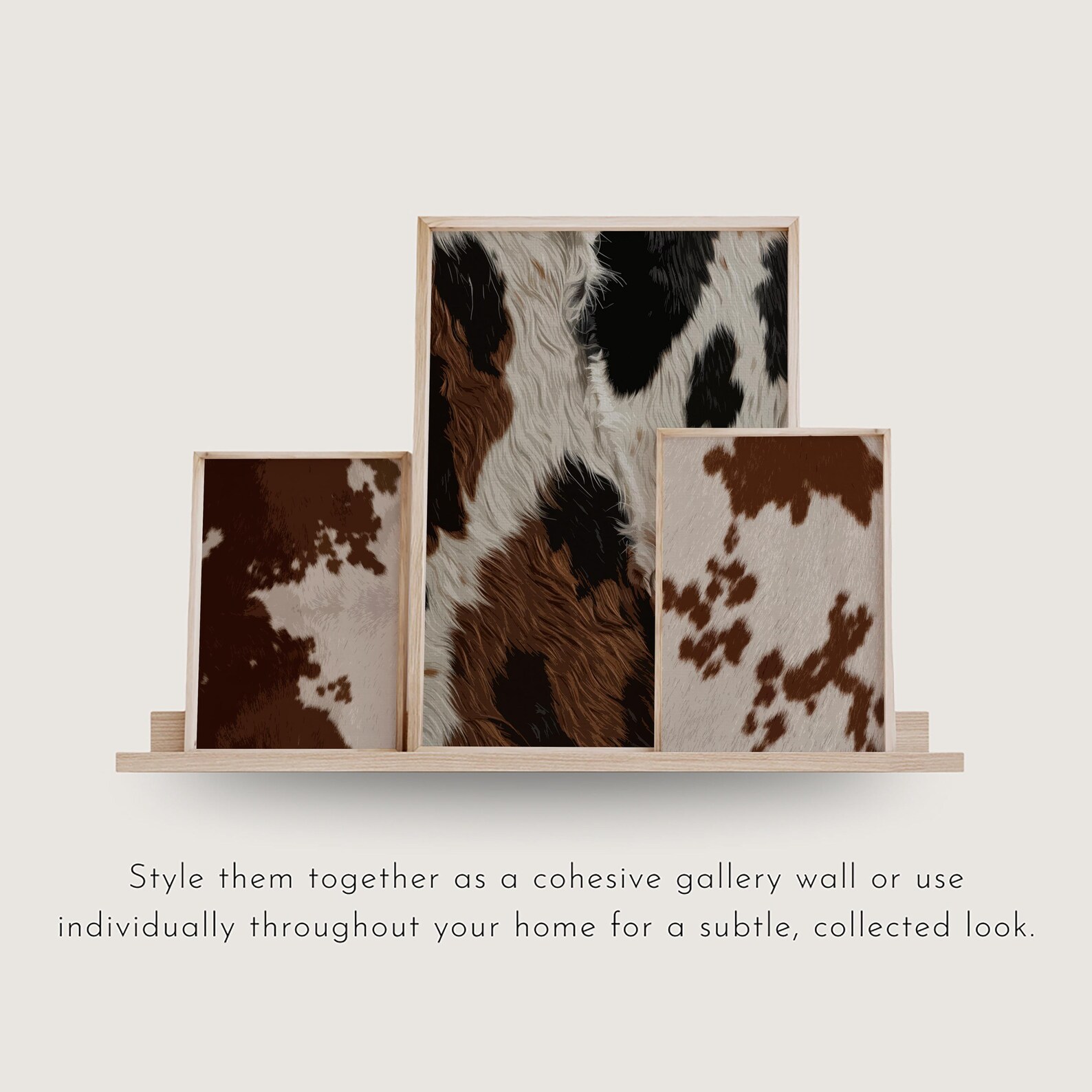Cow Print Poster Set: Cowboy Nursery, 3 Piece Wall Art (digital ...