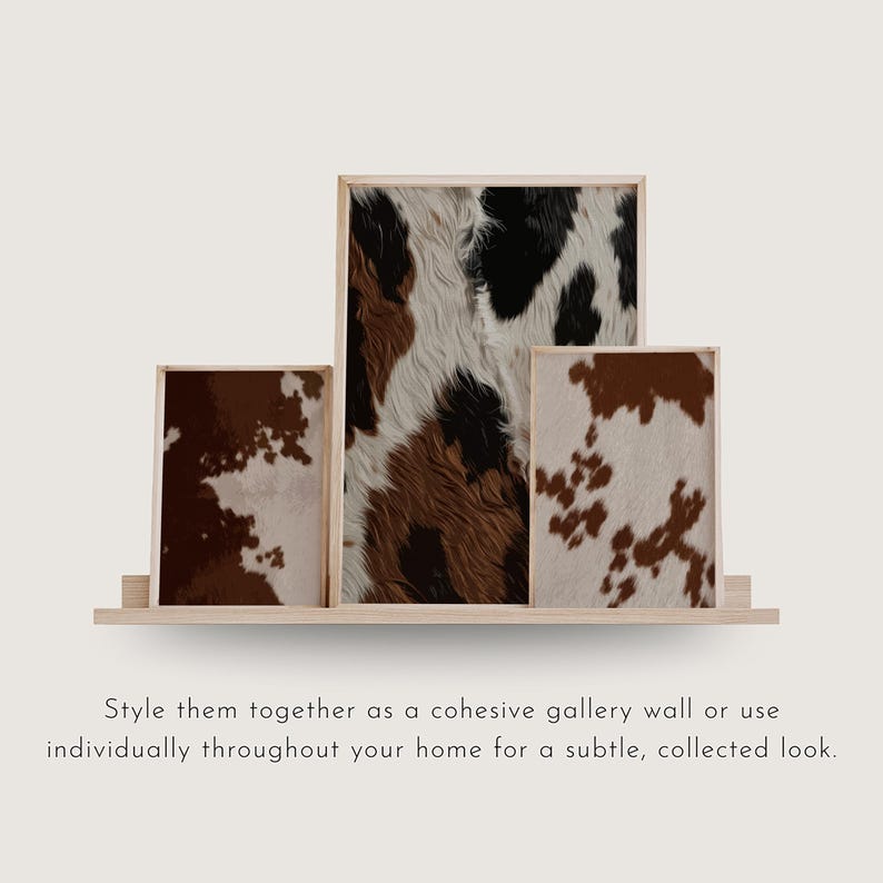Cow Print Poster Set: Cowboy Nursery, 3 Piece Wall Art (digital ...