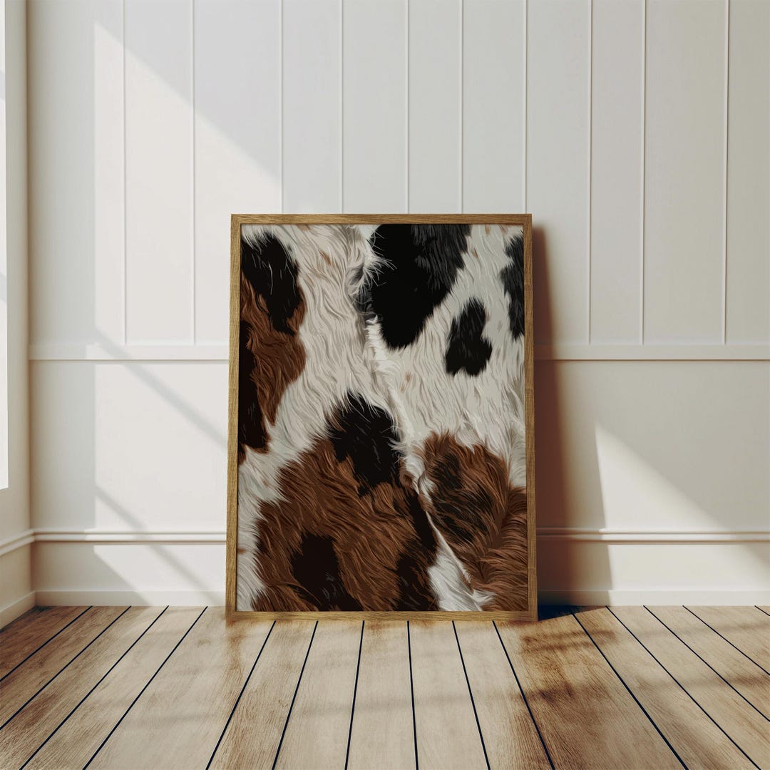Cow Print Poster, Cowgirl Art, Cowhide, Western Coastal Cowgirl, Brown ...