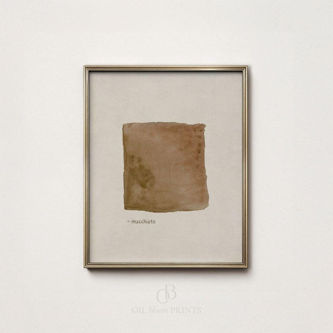 Macchiato Color Swatch Print: Neutral Coffee Kitchen Decor, Minimalist ...