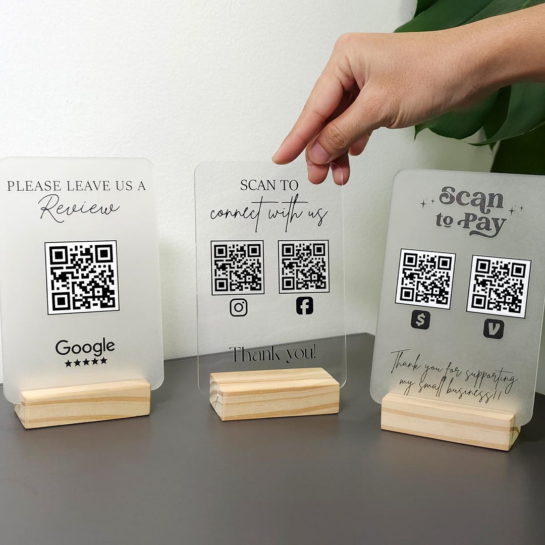 Mini QR Code Sign, Custom QR Code Sign, Personalized QR Sign, Scan to ...