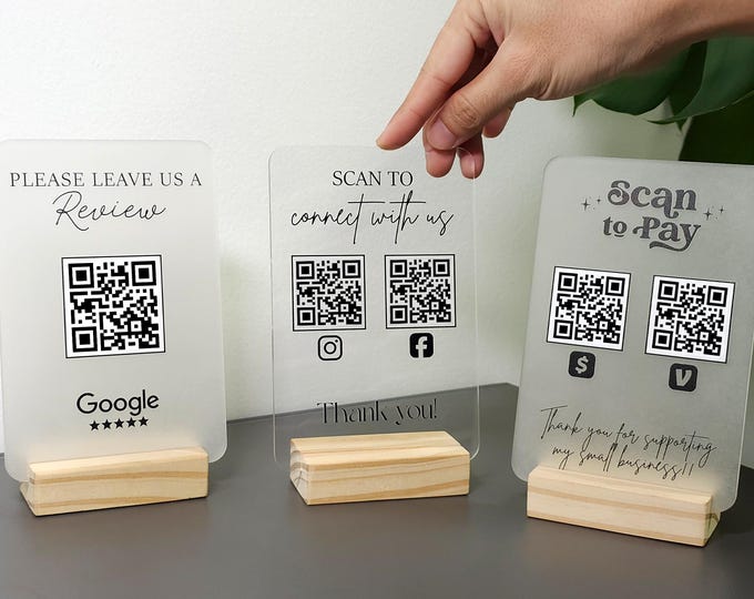 Mini QR Code Sign, Custom QR Code Sign, Personalized QR Sign, Scan to ...