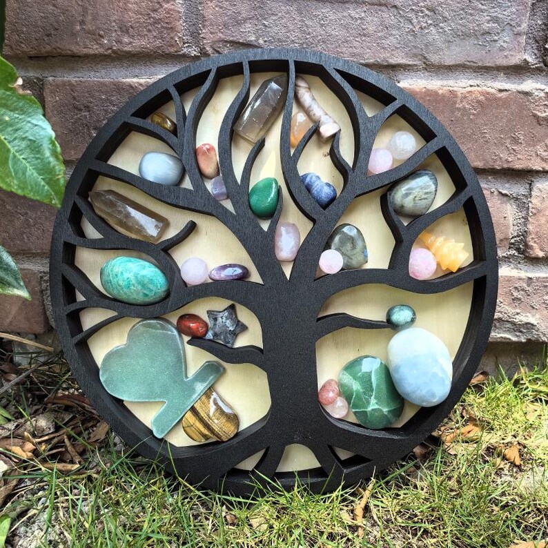 Tree of Life Crystal Shelf: Wooden Boho Decor - Etsy