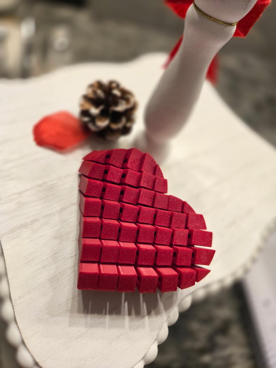 Pixel Heart 3d Printed Fidget | Valentines Day Fidget - Etsy