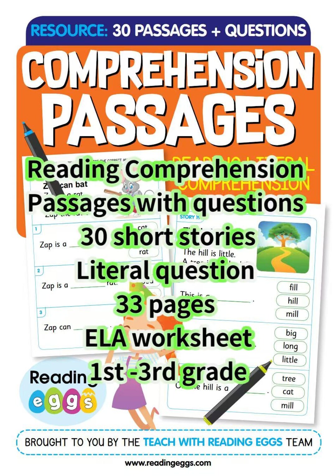 Reading Comprehension Passages With Questions - 30 Short Stories ...