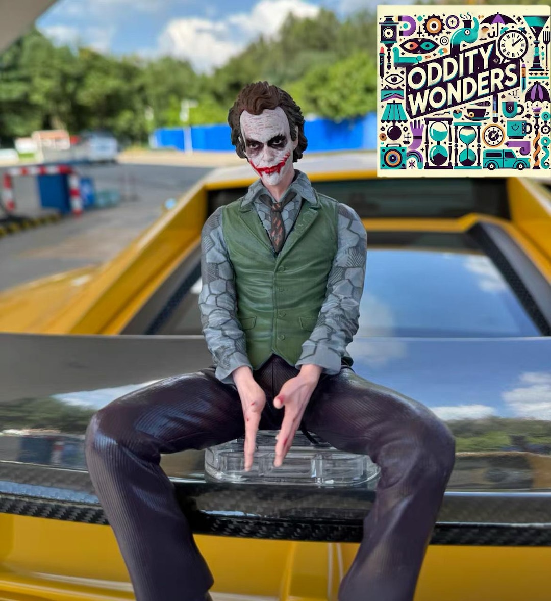 3D Printed Car Roof Clown Figurine Funny Car Rear Sitting Ornament ...