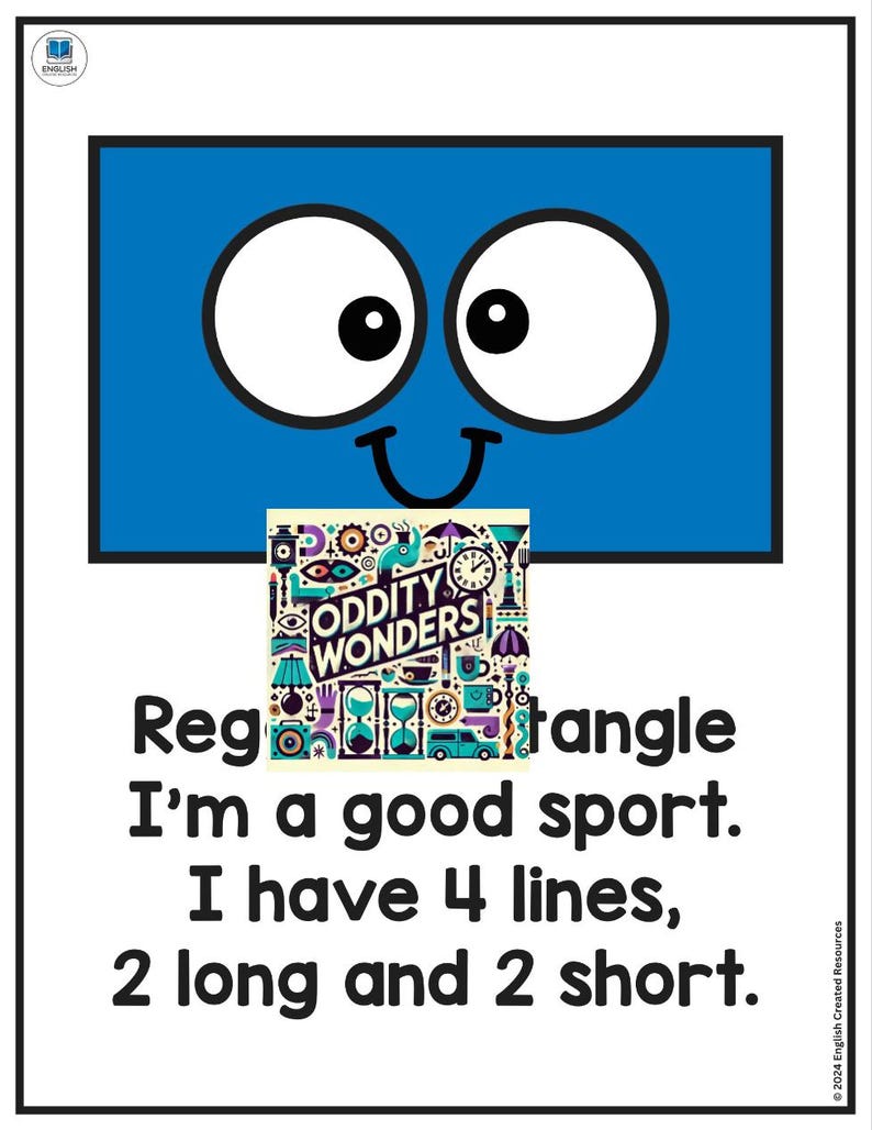 2D Shape Poems Book - Shapes Learning Posters Educational Preschool ...