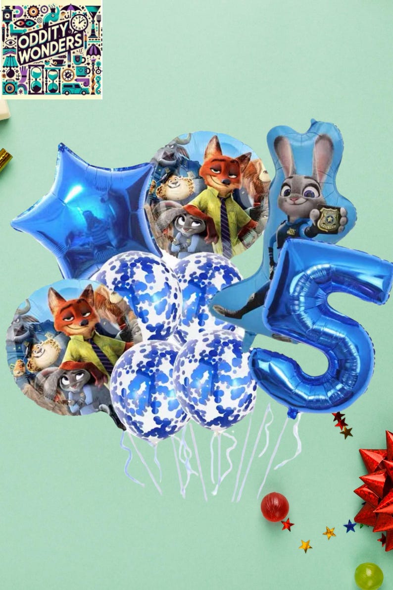 Cartoon Zoo Animal City Birthday Party Number Balloons Set| Cute Animal ...