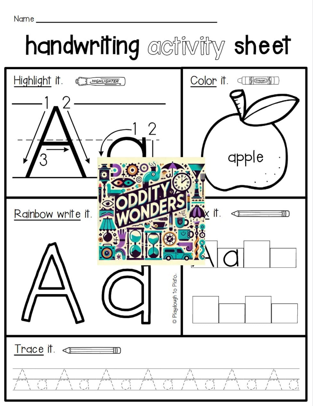 26 Letters Handwriting Practice Sheets, Alphabet Tracing Worksheets ...