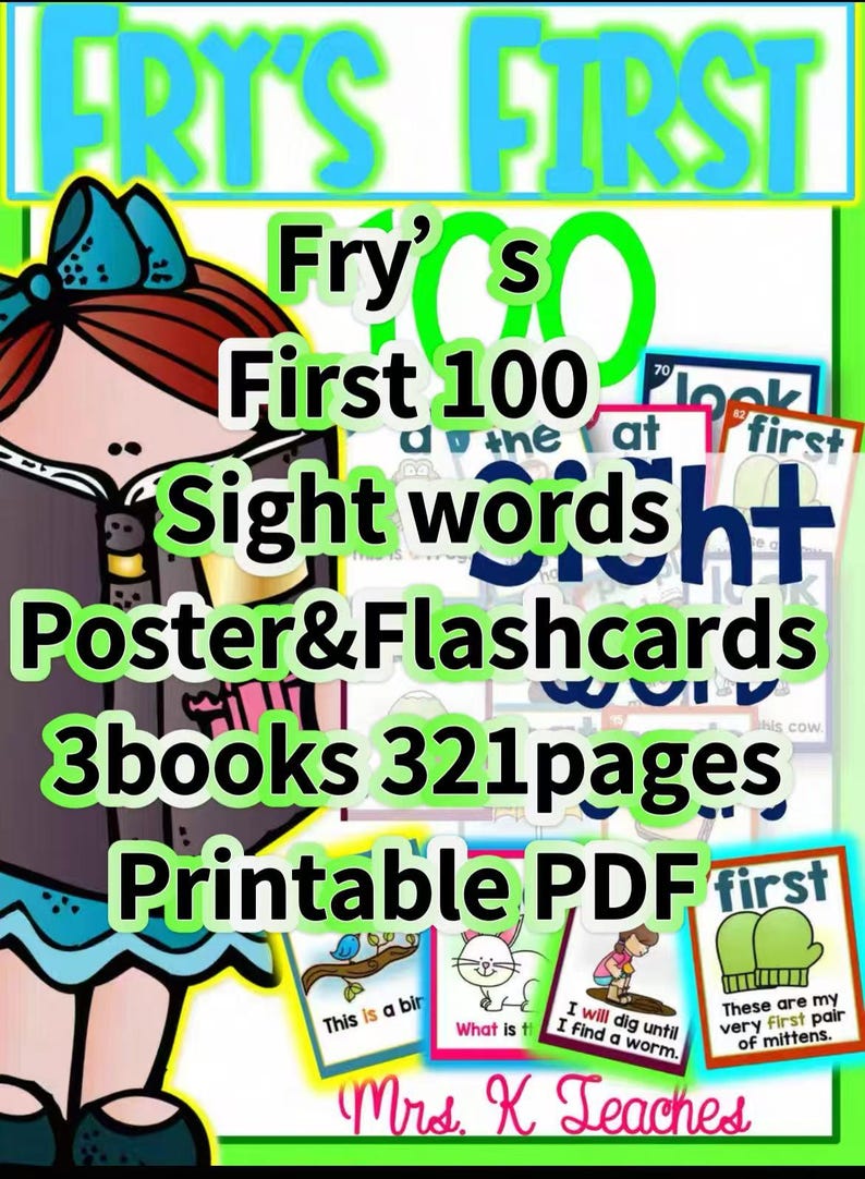 Fry's First 100 Sight Words – Posters& Flashcards Bundle (3 Books, 321 ...