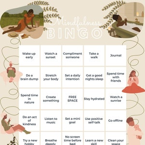 Mindfulness Bingo | Printable Digital Download , Bingo Game - Etsy