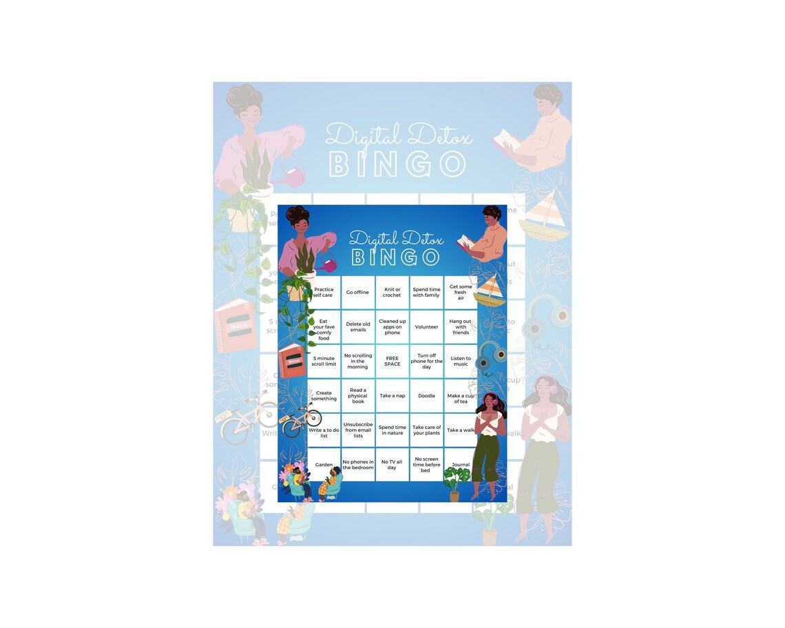 Digital Detox Bingo Card| Printable Digital Download , Bingo Game - Etsy