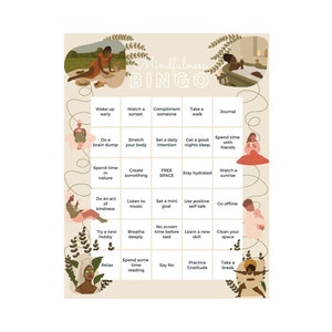 Mindfulness Bingo | Printable Digital Download , Bingo Game - Etsy