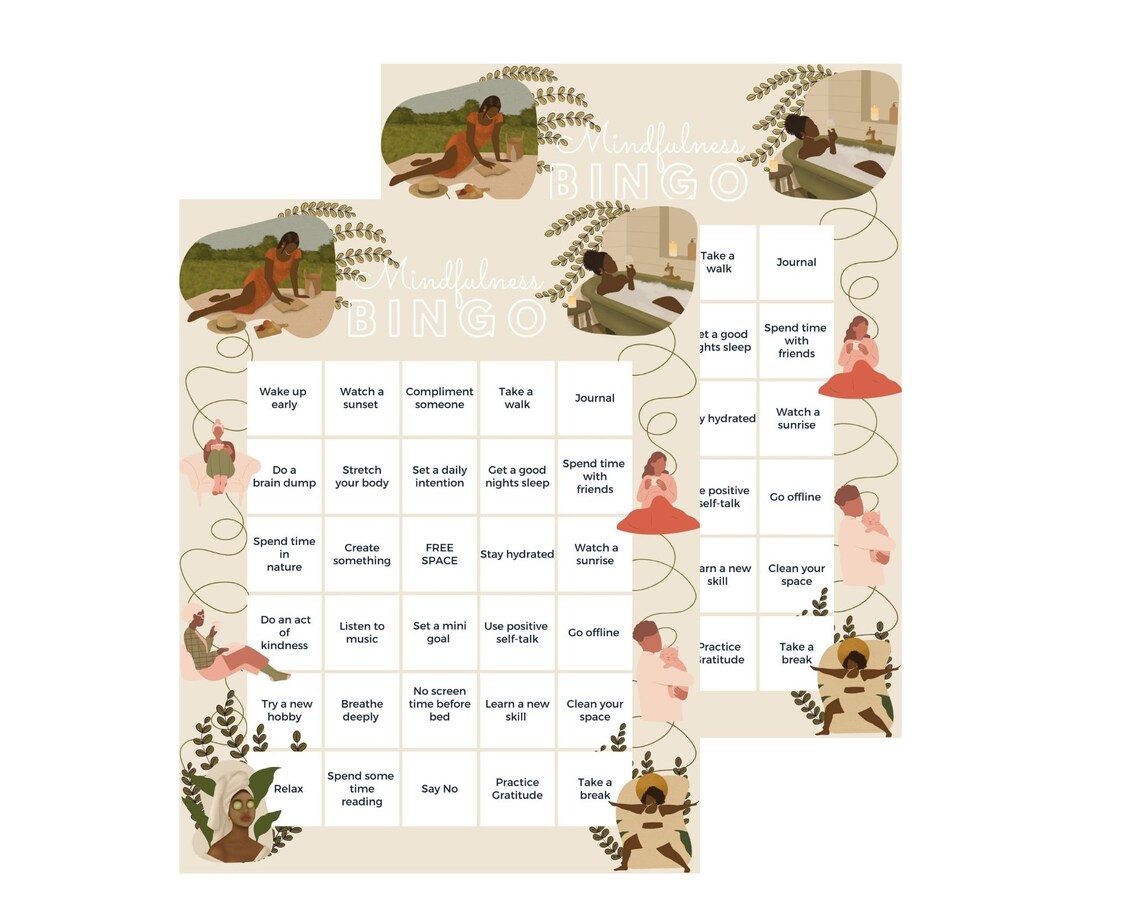 Mindfulness Bingo | Printable Digital Download , Bingo Game - Etsy