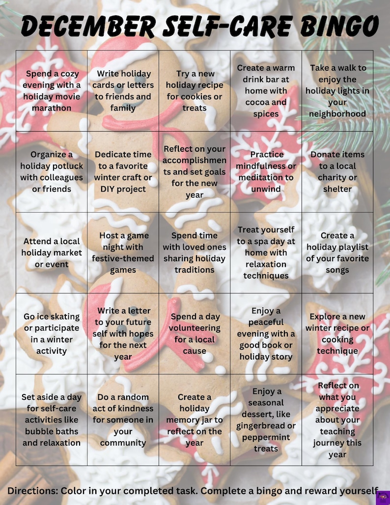 Monthly Self-care Bingo - Etsy