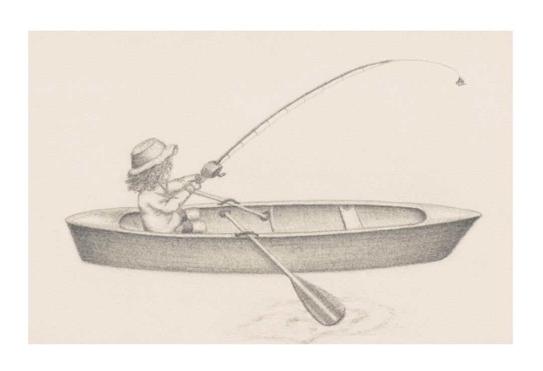 Wall Decor, Art, Landscape, Drawing, Lake, Woods, Hand Drawn - Etsy