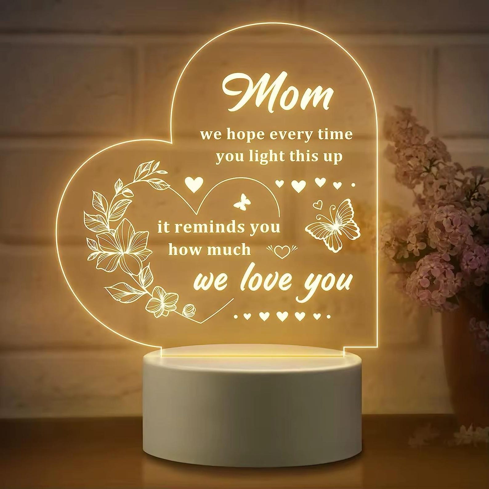 PERSONALISED GIFT : LED Light up Colour Changing Night Light With ...