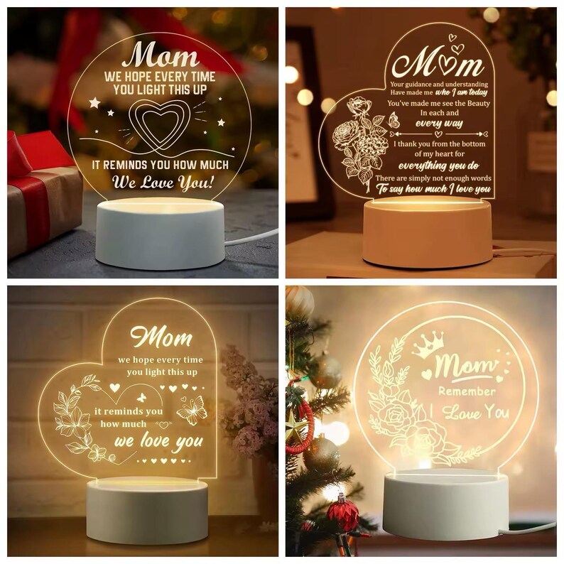 PERSONALISED GIFT : LED Light up Colour Changing Night Light With ...