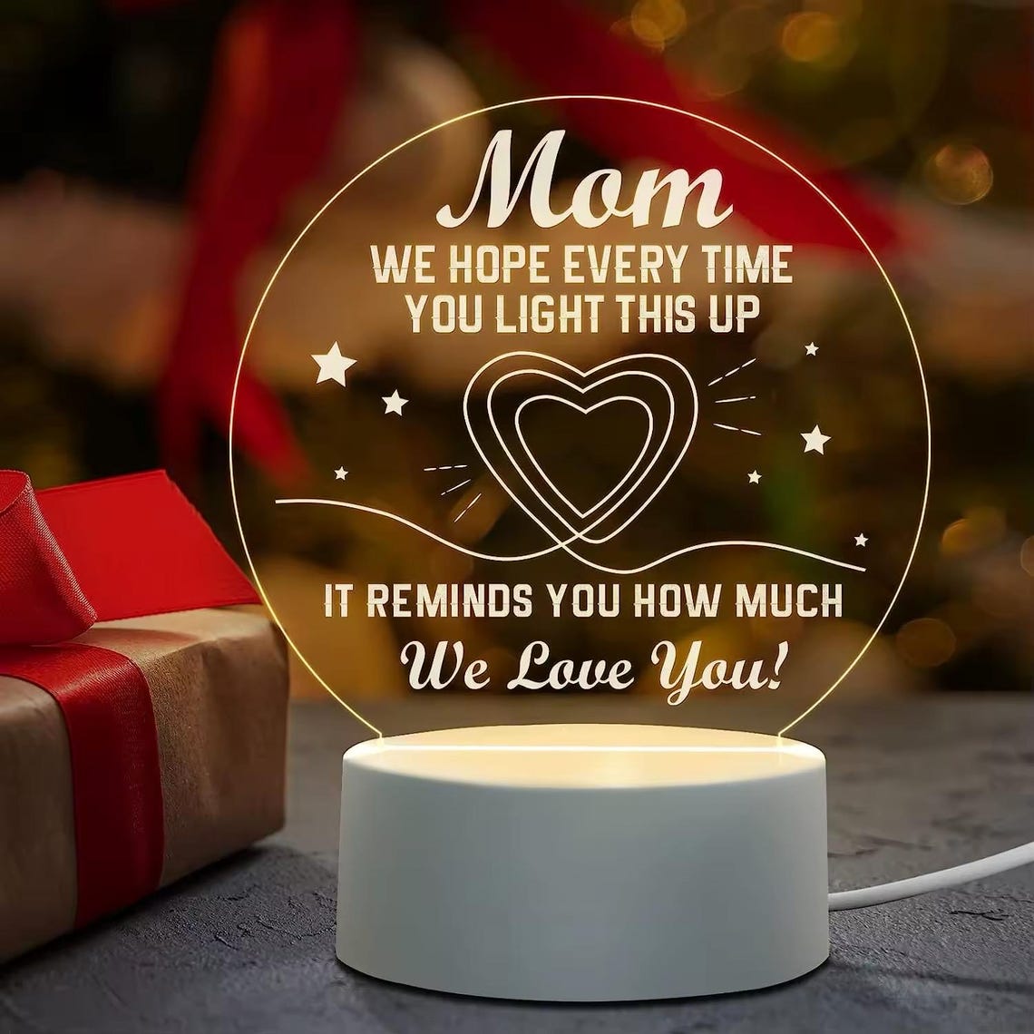 PERSONALISED GIFT : LED Light up Colour Changing Night Light With ...