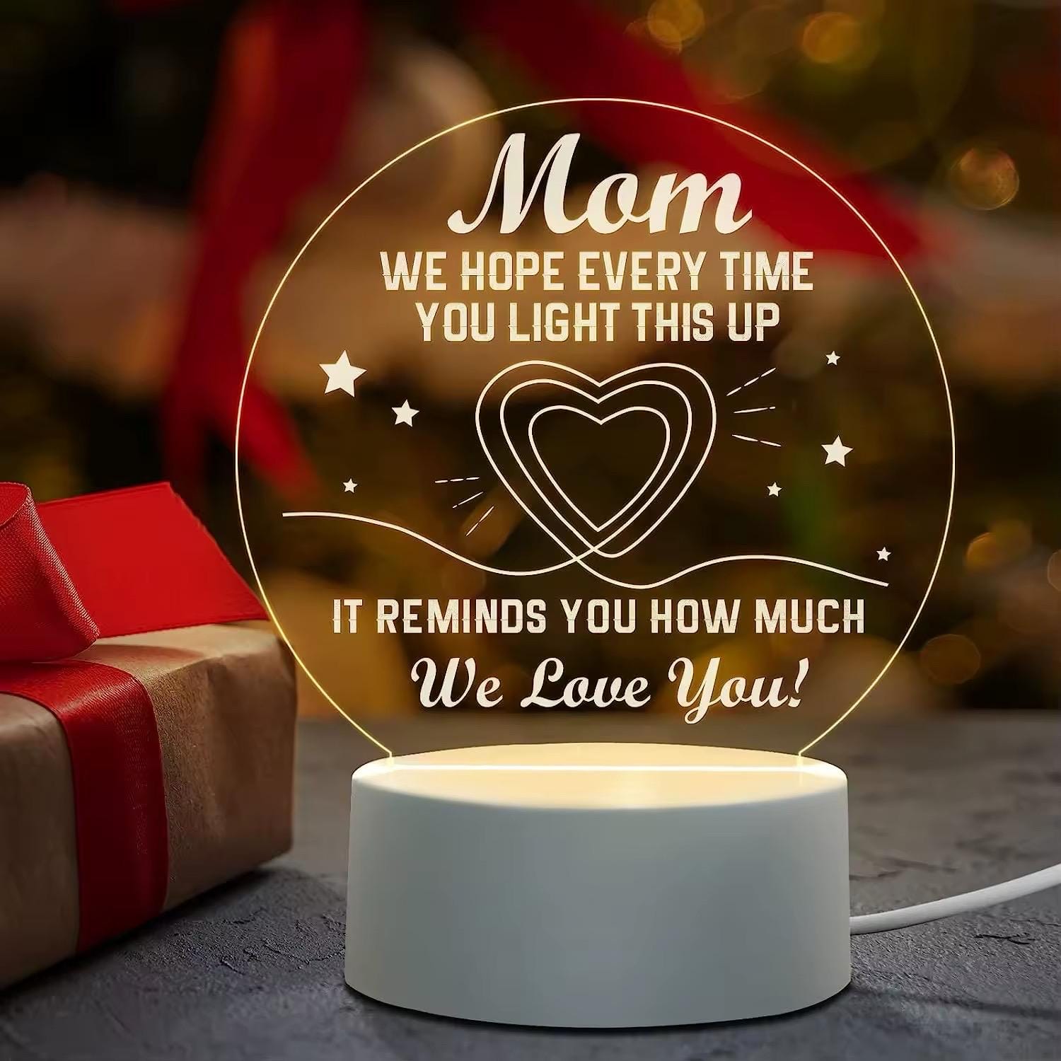 PERSONALISED GIFT : LED Light up Colour Changing Night Light With ...