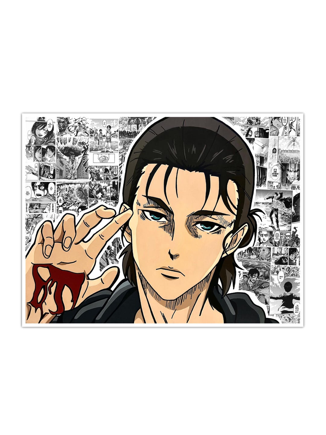 Eren Yeager Attack on Titan Anime Wall Art Print – Hand Painted Acrylic ...