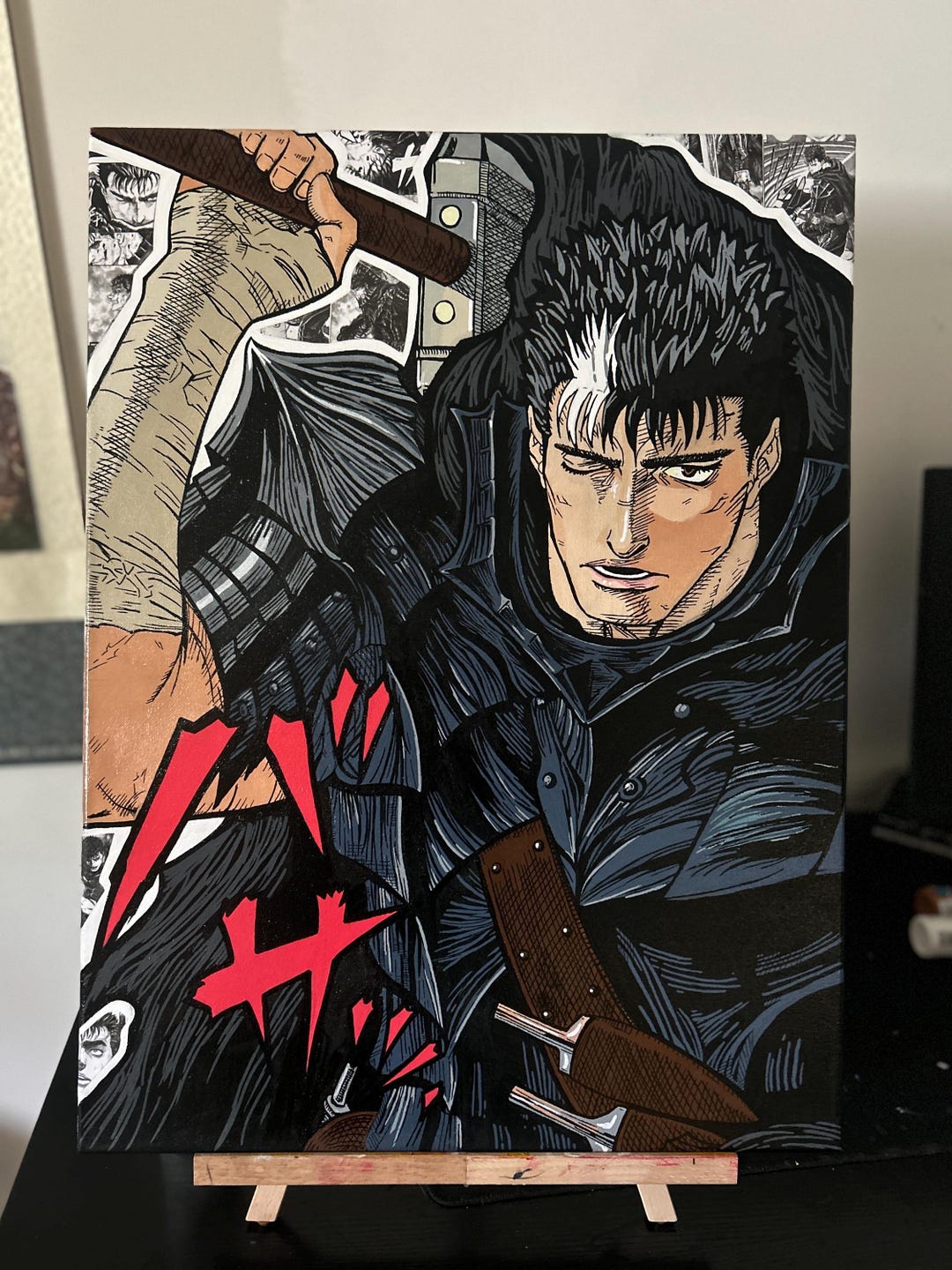 Guts Berserk Anime Wall Art Print – Hand Painted Acrylic Manga Artwork ...