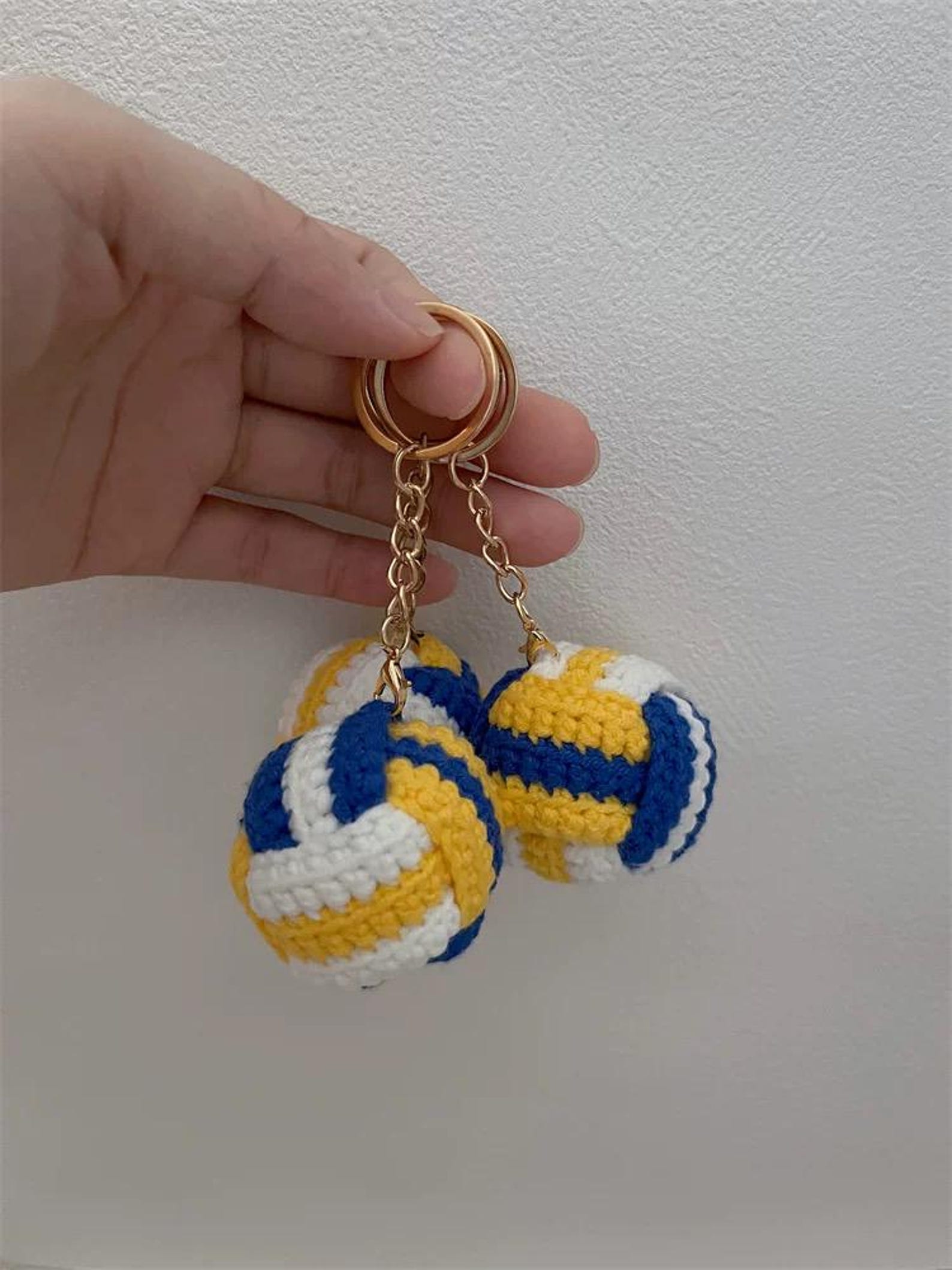 NEW Handmade Crochet Volleyball Keychain - Etsy