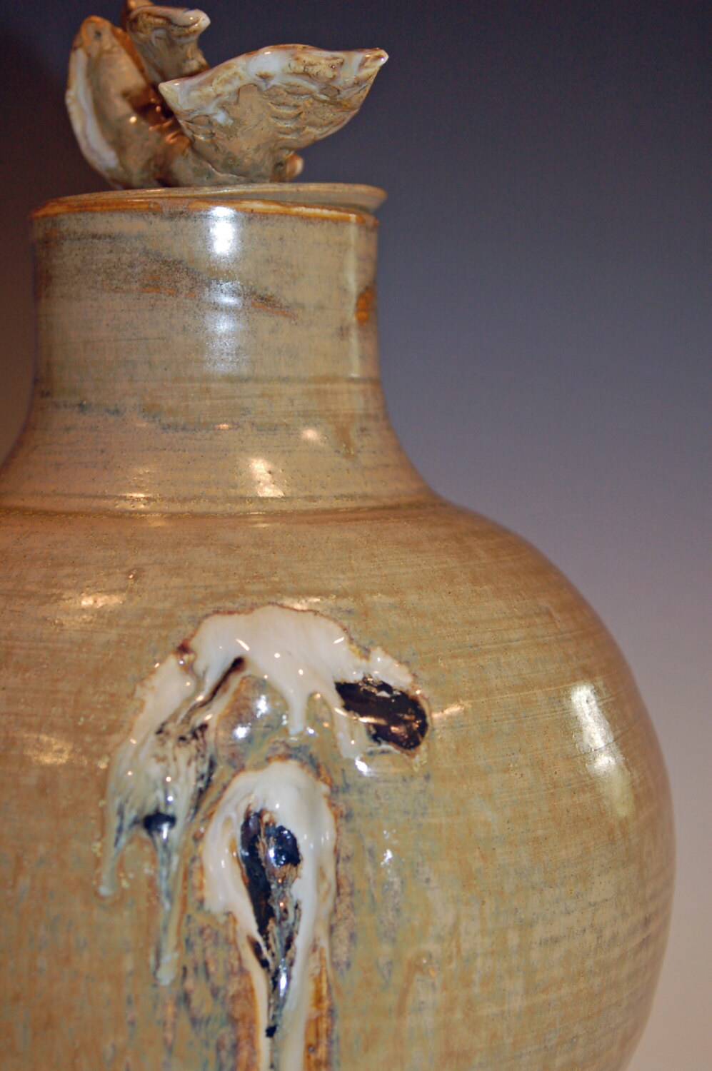 Pottery Jar With Lid, Fish Sculpture, Ceramic Jar, Home and Living ...