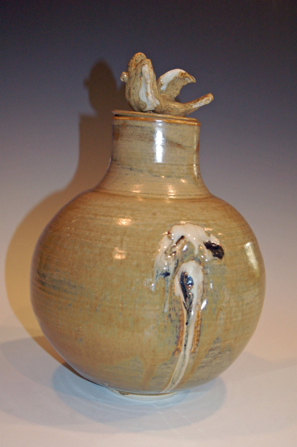 Pottery Jar With Lid, Fish Sculpture, Ceramic Jar, Home and Living ...