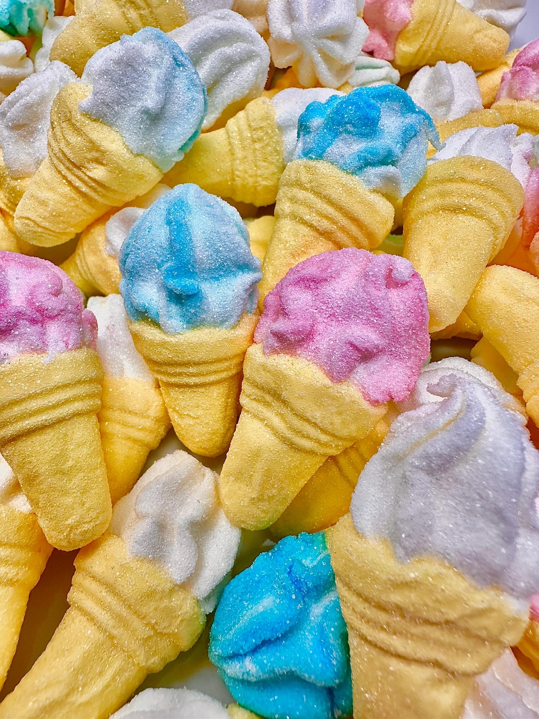 Sugar Coated Marshmallow Ice Cream Cones: Vanilla Flavored, Gluten-free ...