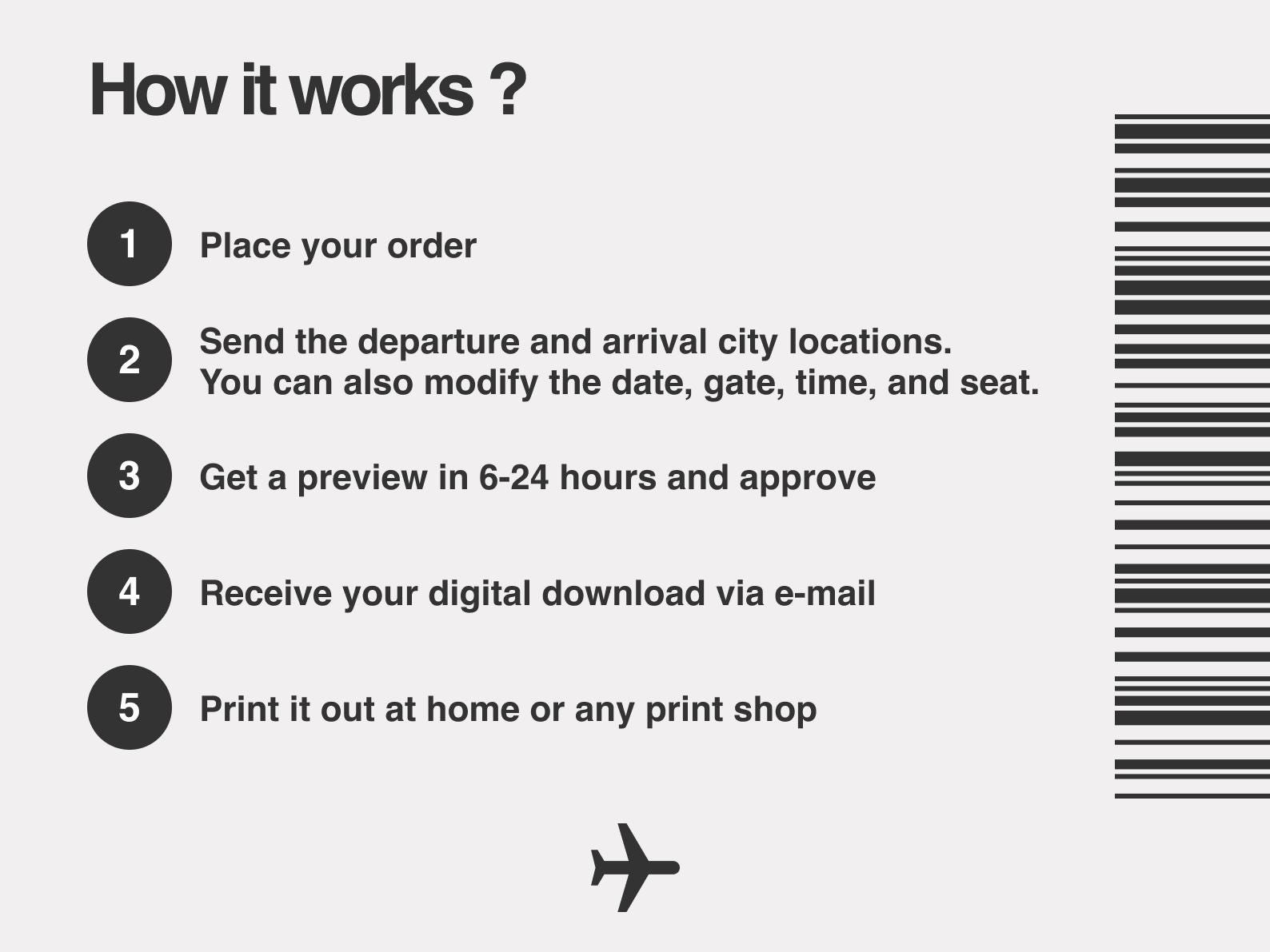 Custom Boarding Pass Print Plane Ticket Wall, Summer Vacation Trip ...