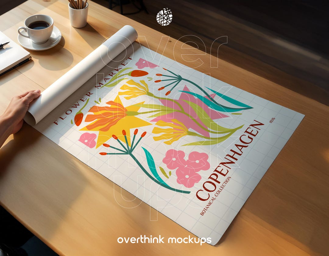 Rolled Paper Mockup, Flat Lay Mock Up, Poster Mock Up, A4 Paper Mock Up ...