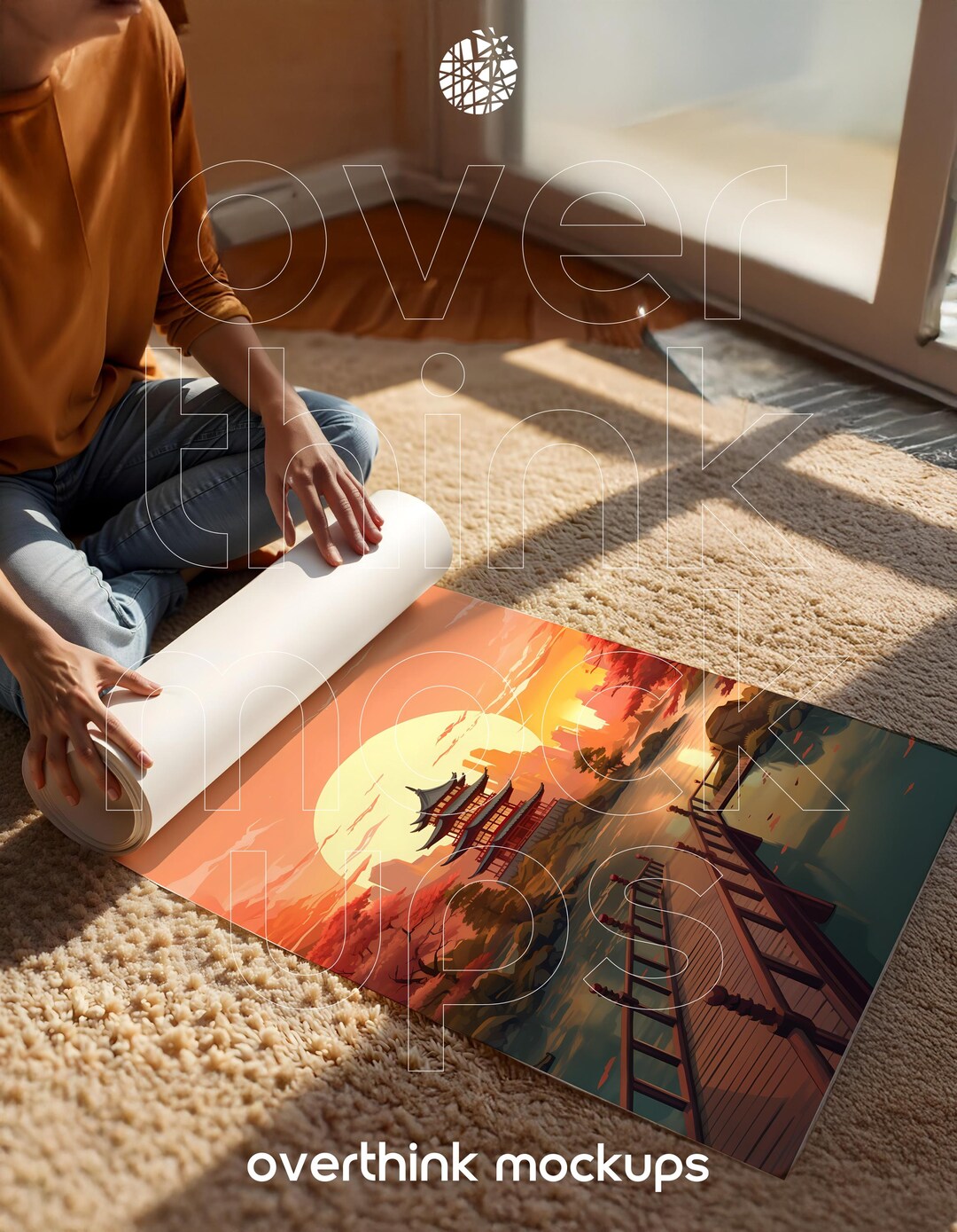 Rolled Poster Mockup PSD: Sunlight Paper Print Dina File - Etsy