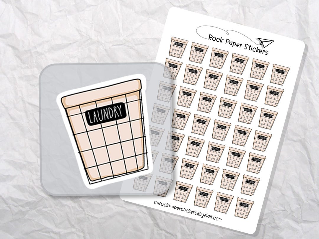Laundry Icon Stickers, Laundry Basket Planner Stickers, Chore Planner ...
