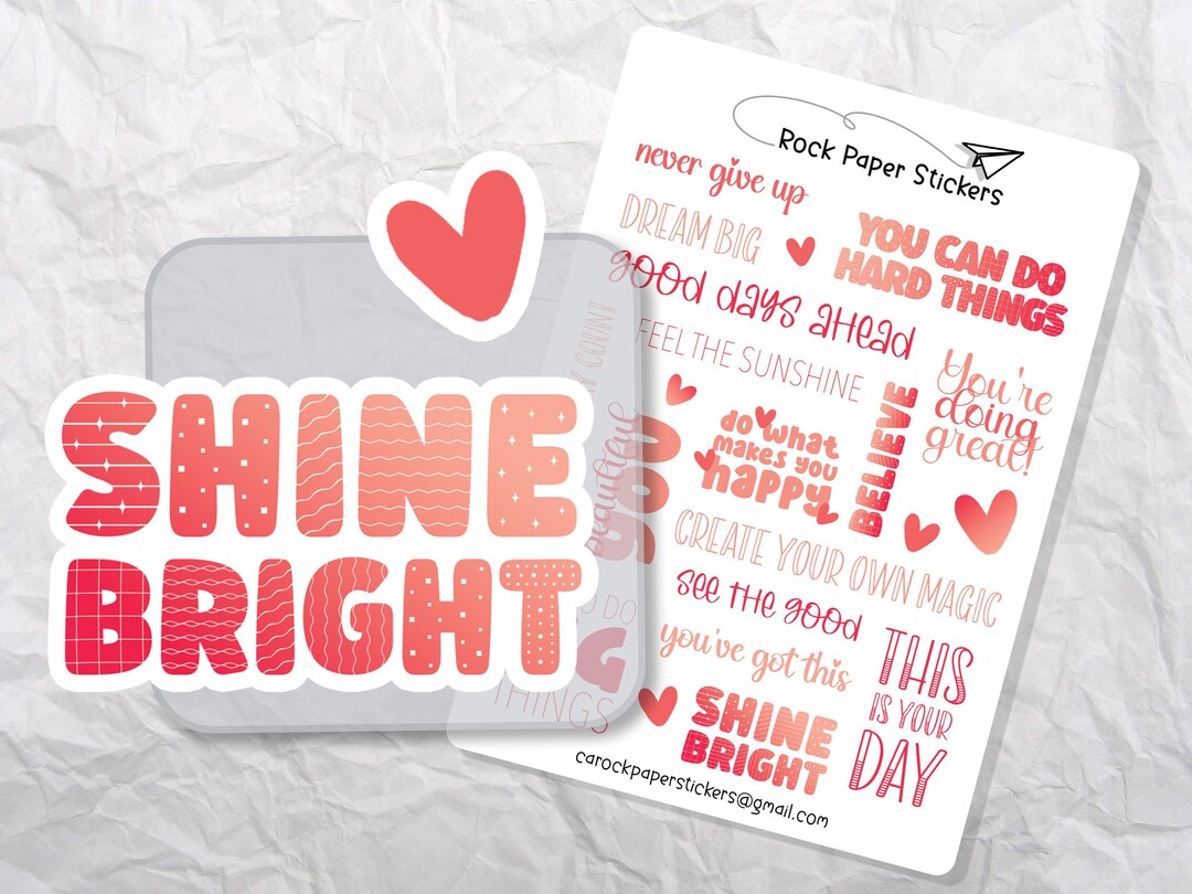 Peachy Positivity Stickers | Motivational Planner Stickers | Happy ...