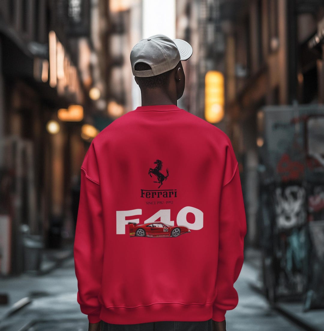 Ferrari-inspired Crewneck Sweatshirt, Racer Style Apparel, Car ...