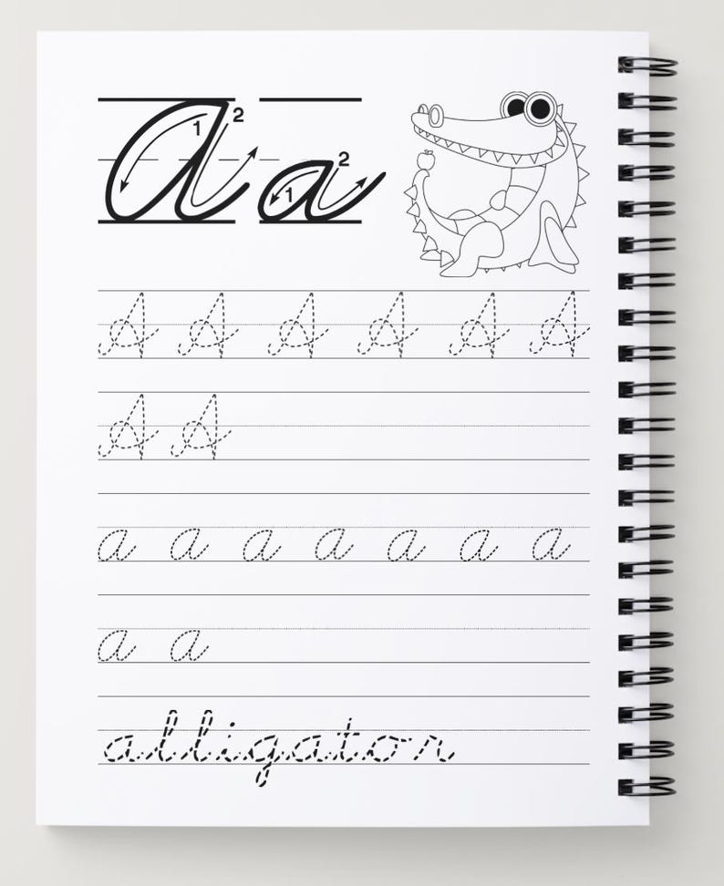 Cursive Coloring Book: Tracing and Copying - Etsy