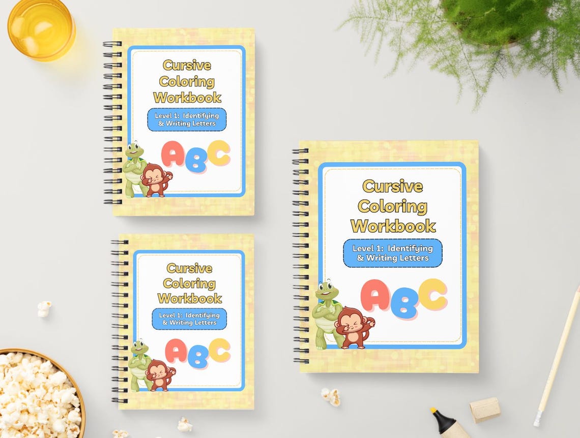 Cursive Coloring Book: Tracing and Copying - Etsy