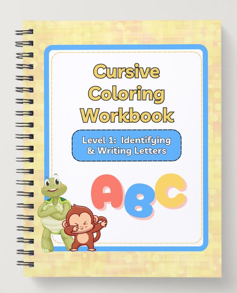 Cursive Coloring Book: Tracing and Copying - Etsy