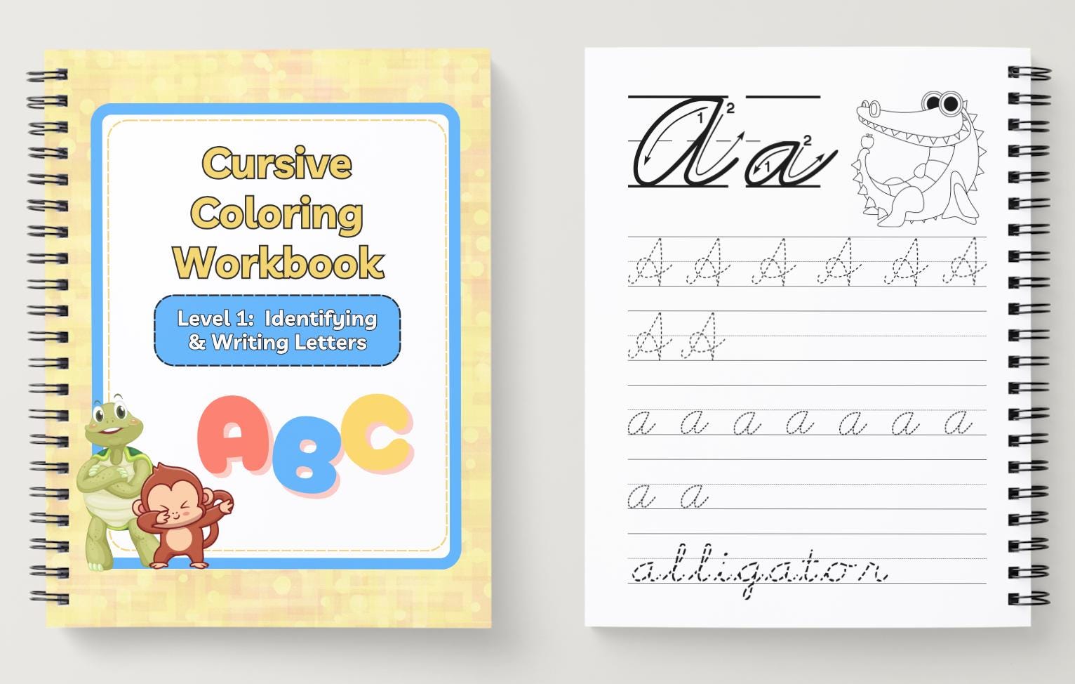 Cursive Coloring Book: Tracing and Copying - Etsy