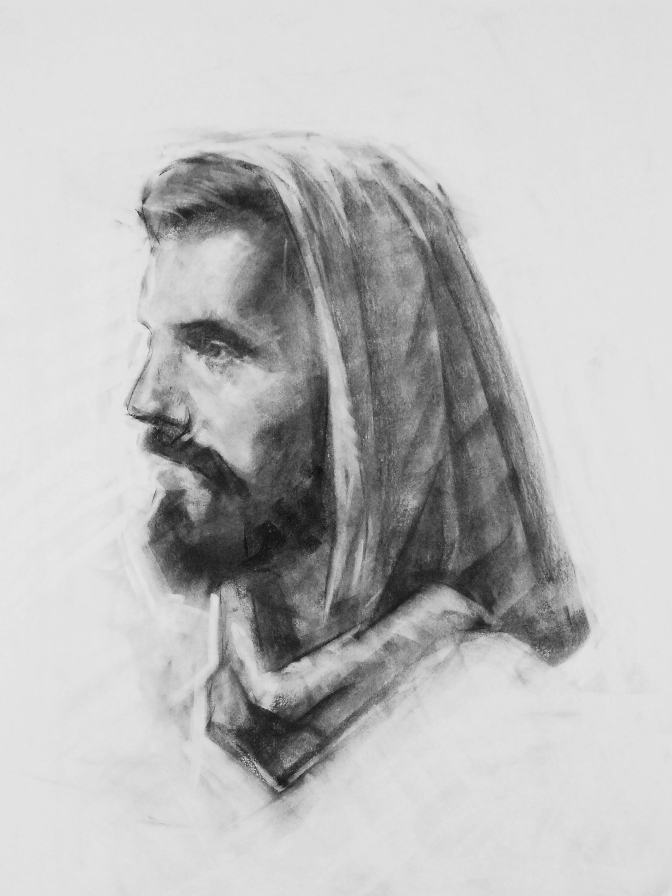 Christ Portrait Art Print: Fine Art Drawing - Etsy