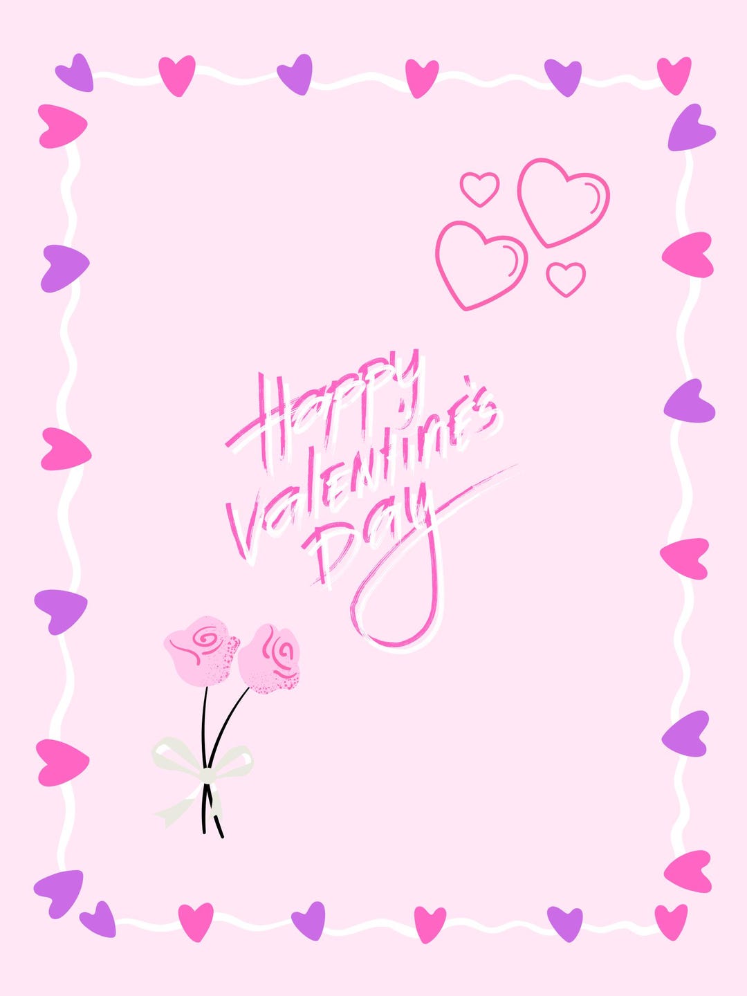 Digital Designs Posters Valentines Cute Pink Card Art - Etsy