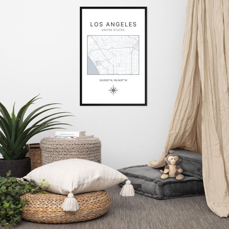 Custom City Map Poster | Personalized Map Print | Any City Wall Art ...