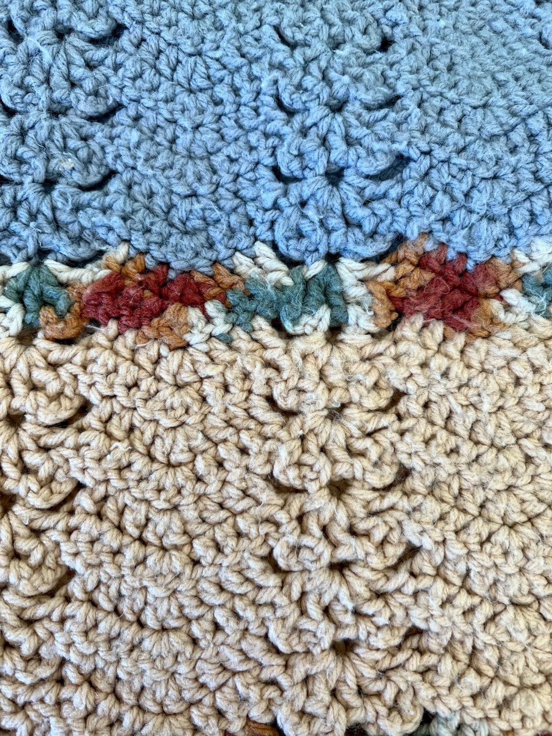 Large Fringed Afghan 82x60. Made With Acrylic Yarn - Etsy